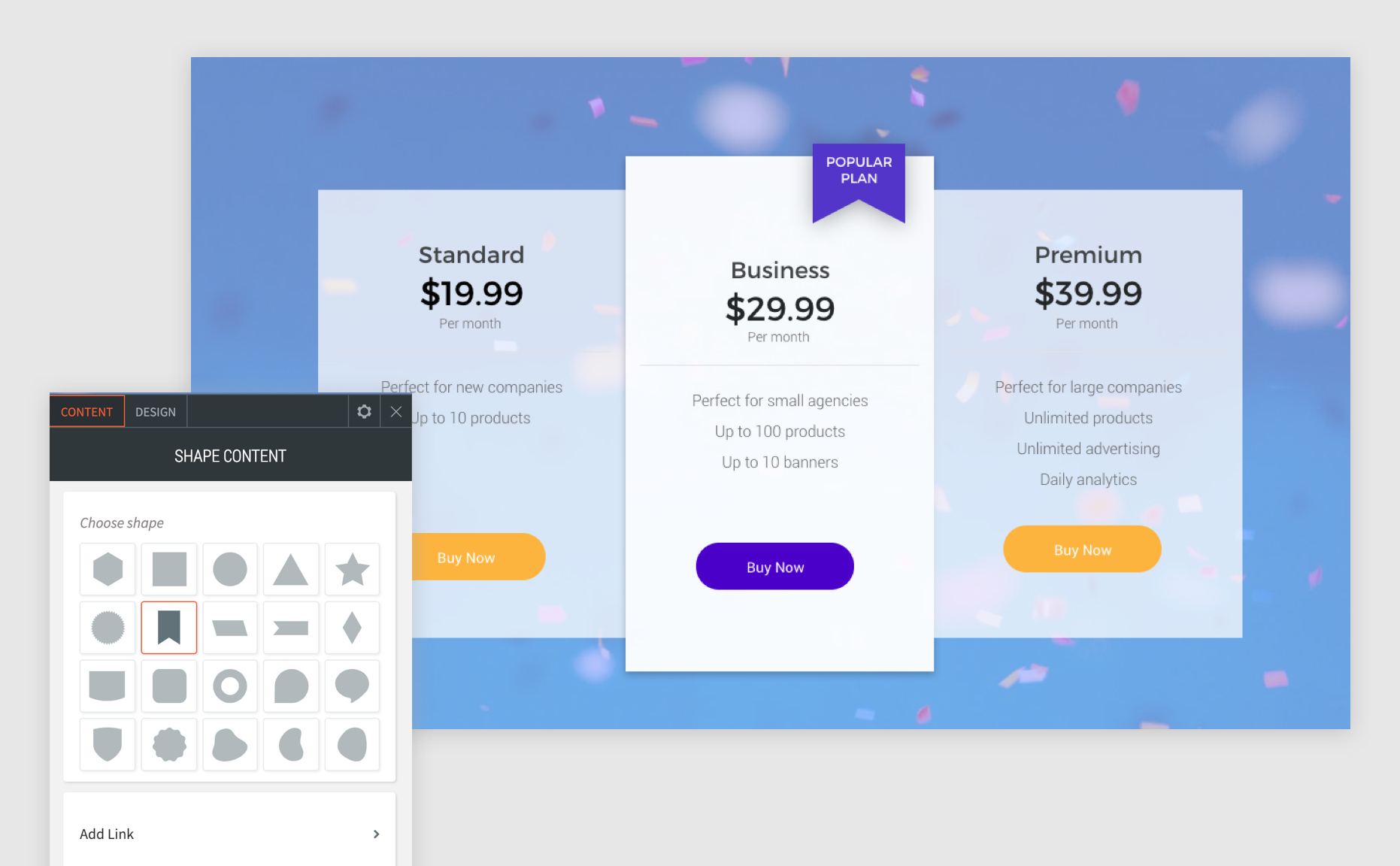 Widgets: Shape – Website Help
